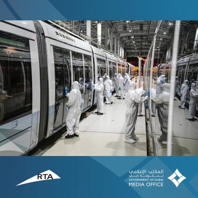 IN PHOTOS: RTA Dubai Disinfects Dubai Metro Trains, Trams, Buses, and ...