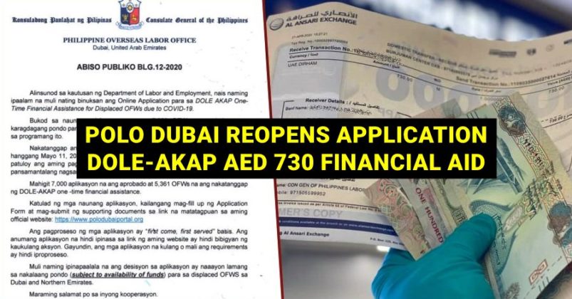 “First Come, First Served” - POLO Dubai Reopens DOLE-AKAP AED730 Financial Aid | Dubai OFW