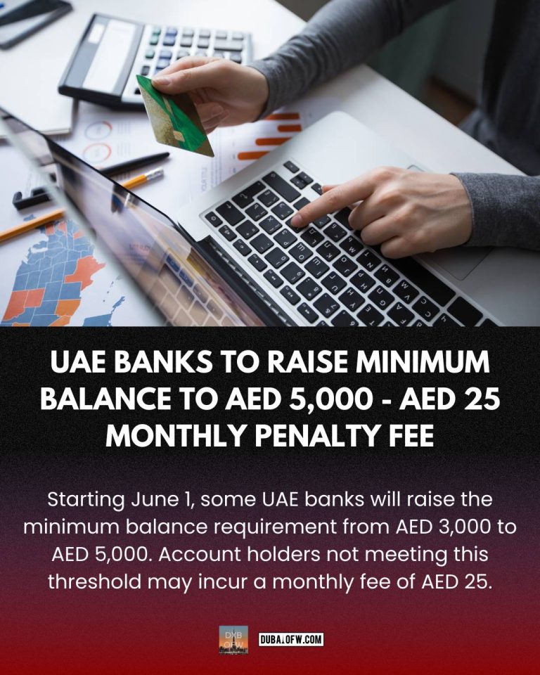 AED 25 Penalty: UAE Banks to Raise Minimum Balance Requirement to AED ...